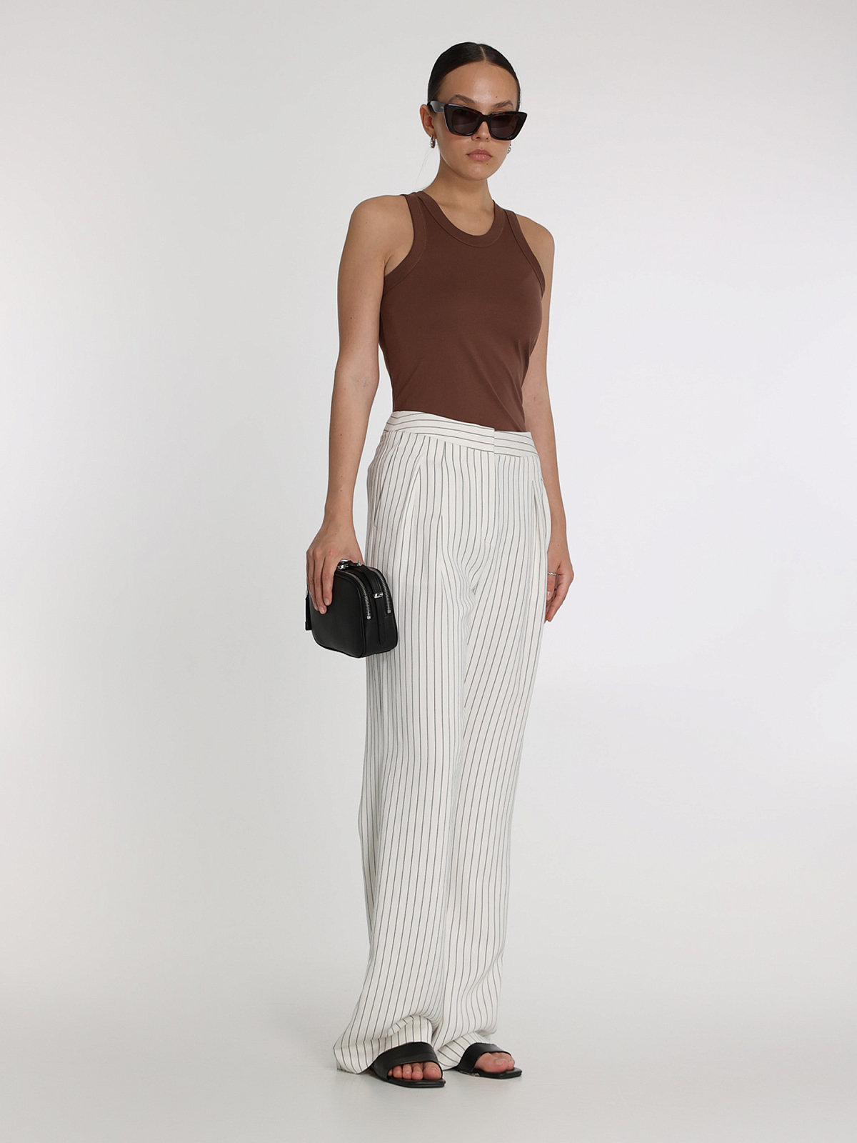 Майка LOULOU STUDIO POSO цвет коричневый - купить в интернет-магазине ...